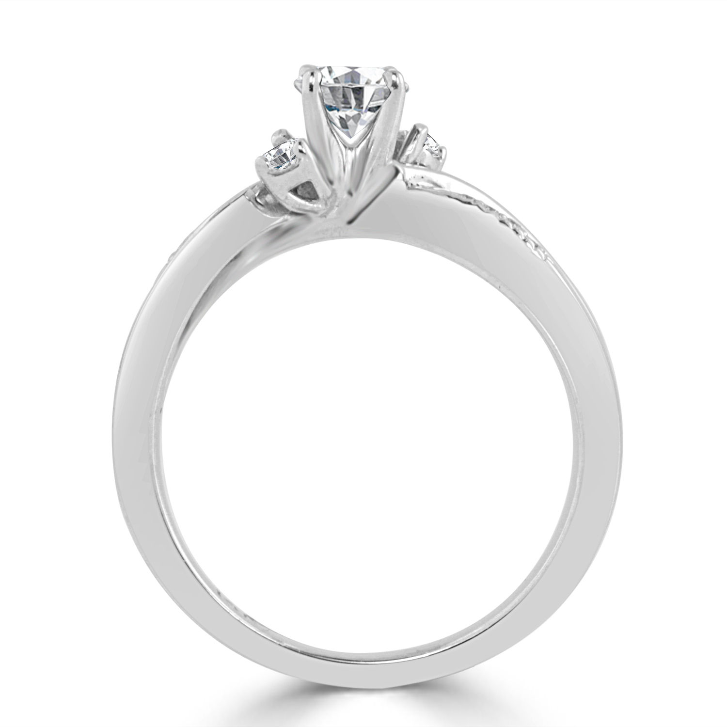Gold 1/2ct TDW Bypass Diamond Engagement Ring - Handcrafted By Name My ...