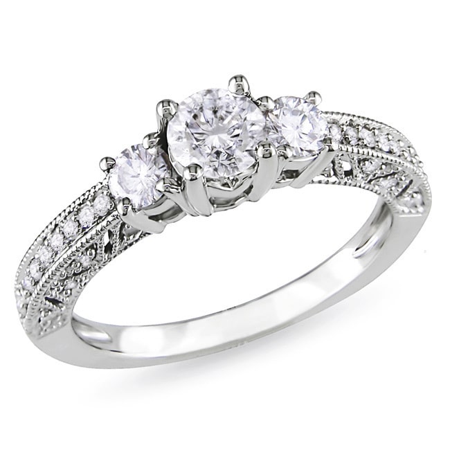 Signature Collection White Gold 1ct TDW Diamond Engagement Ring ...